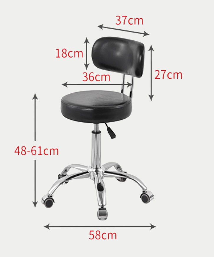 Rolling Stool with Backrest – HairStation